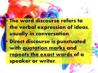 Direct and indirect discourse | PPT