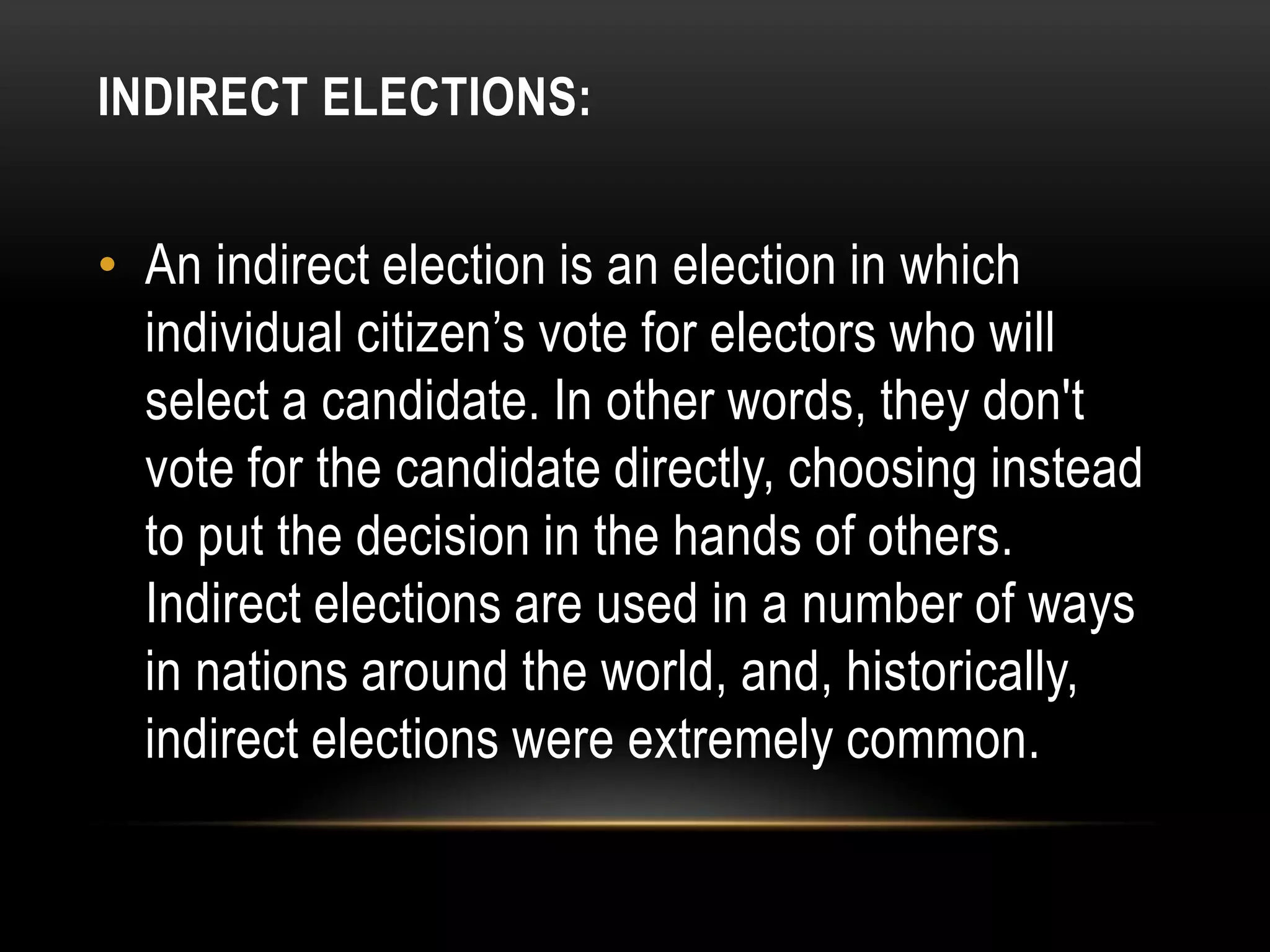Direct and indirect elections | PPTX