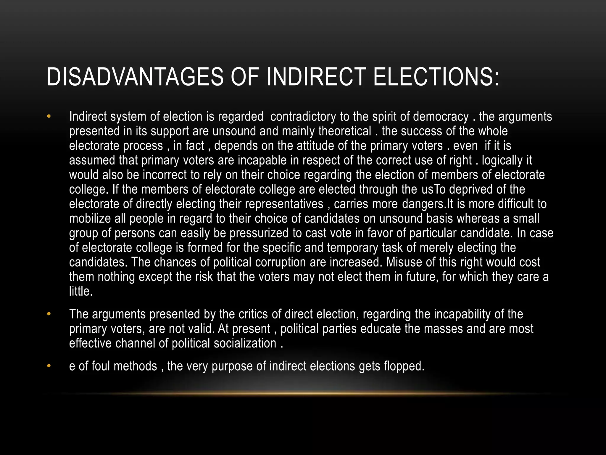 Direct and indirect elections | PPTX