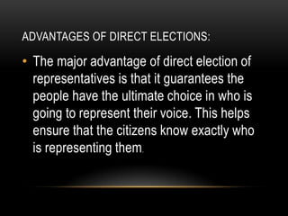 Direct and indirect elections | PPTX