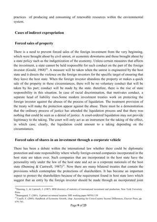 Direct and indirect expropriation of FDI Supervised by Bashar H ...