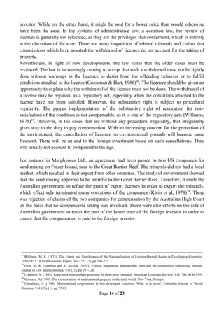 Direct and indirect expropriation of FDI Supervised by Bashar H ...