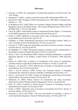 Direct and indirect expropriation of FDI Supervised by Bashar H ...