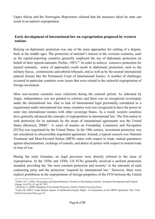 Direct and indirect expropriation of FDI Supervised by Bashar H ...