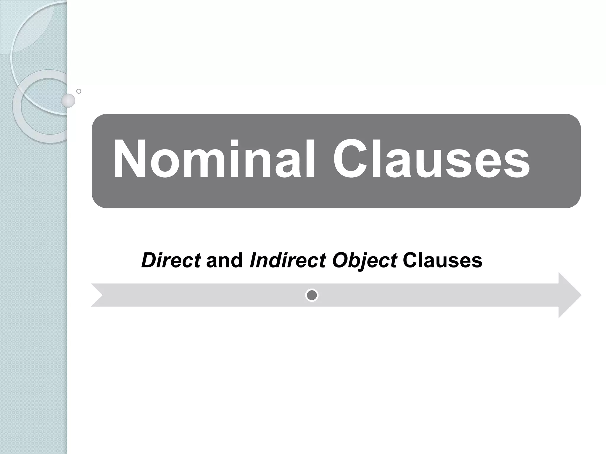 Direct and indirect object clauses | PPTX