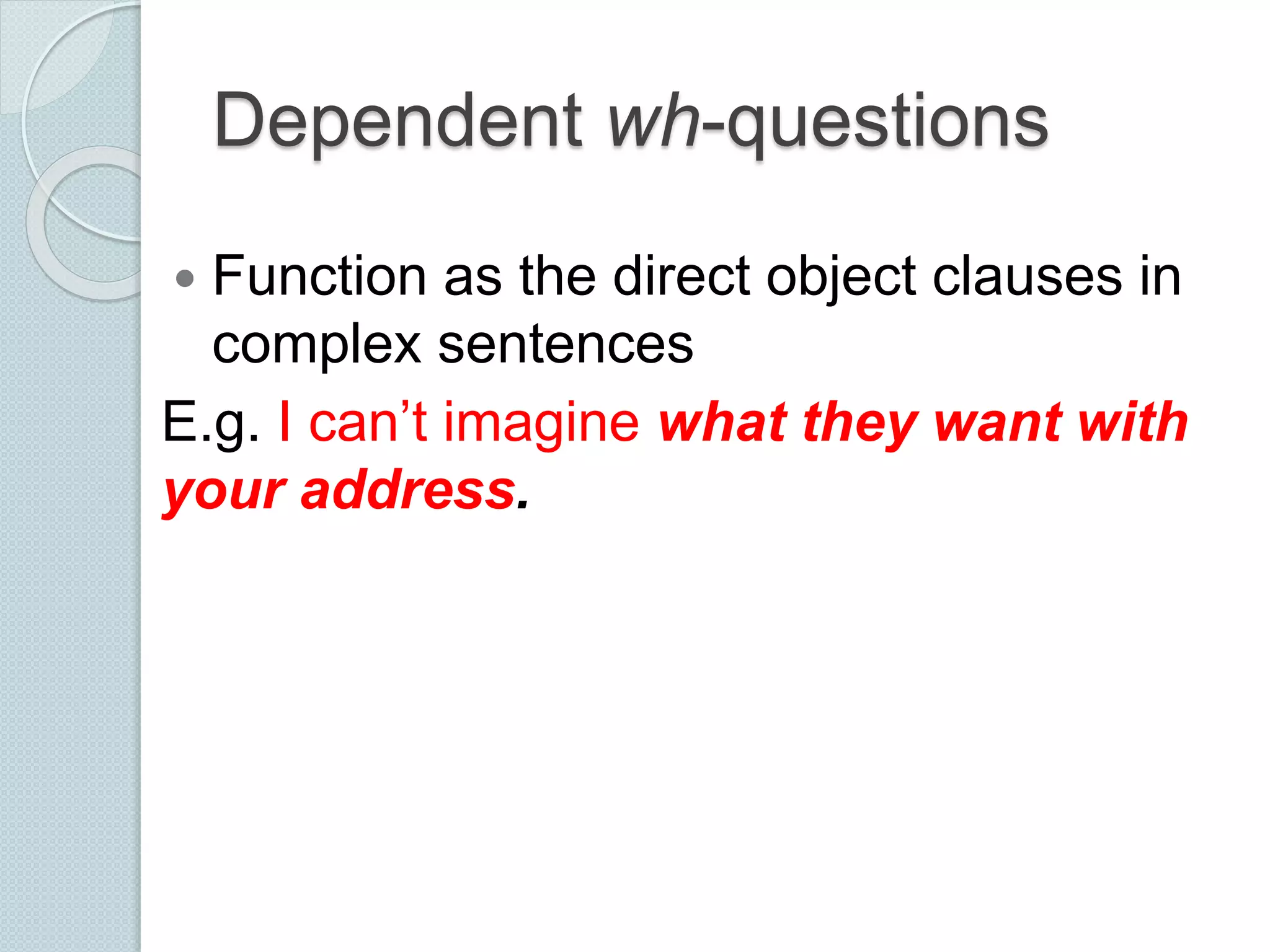 Direct and indirect object clauses | PPTX