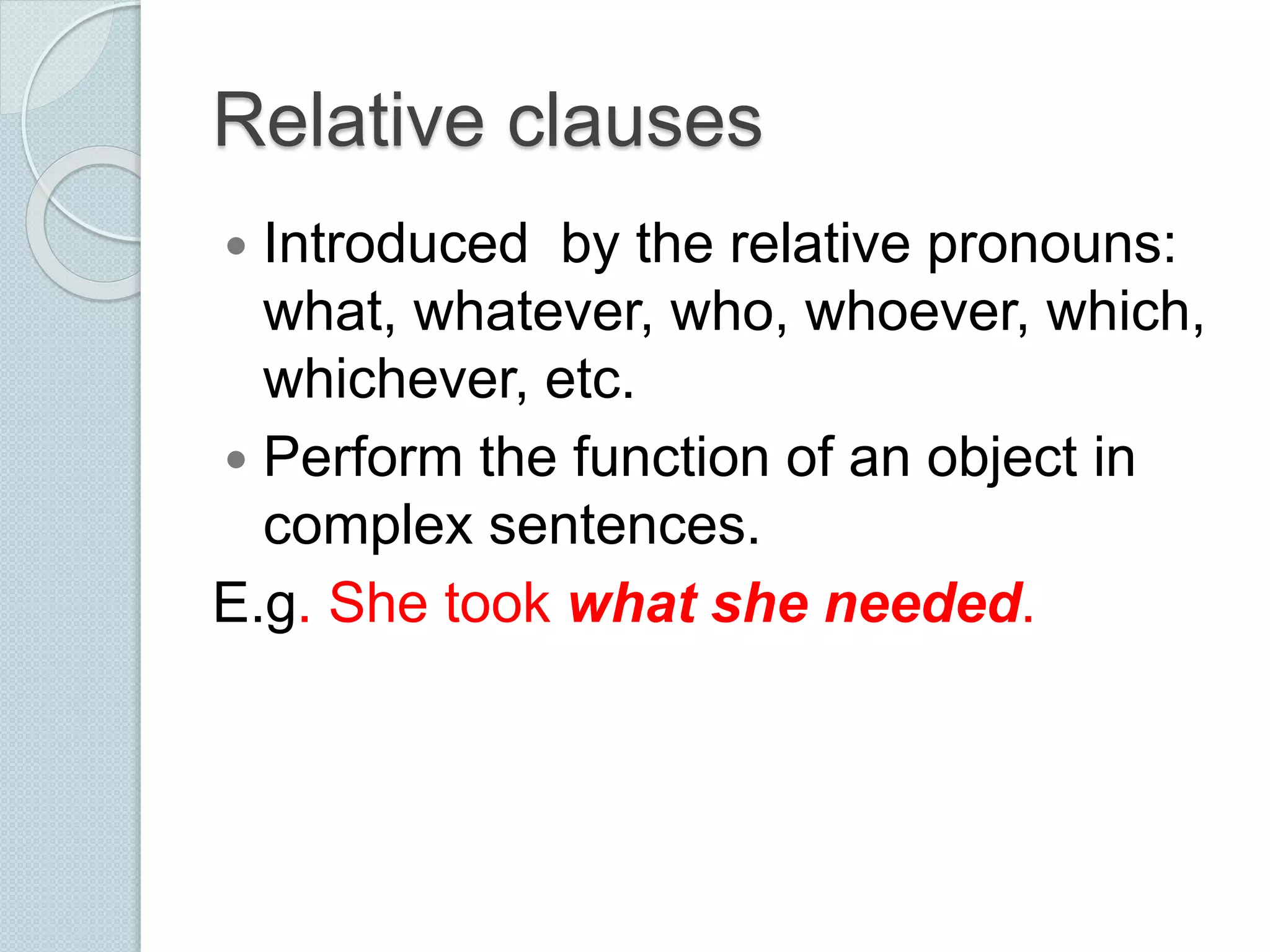 Direct and indirect object clauses | PPT