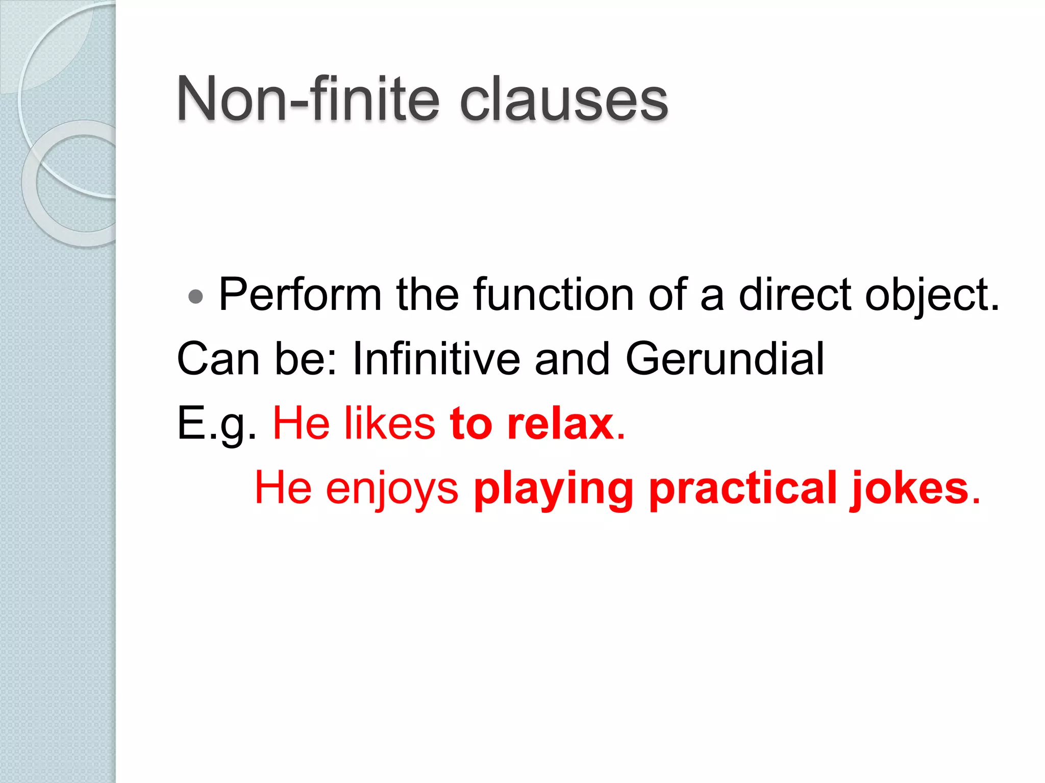 Direct and indirect object clauses | PPTX