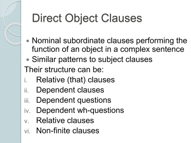 Direct and indirect object clauses | PPTX
