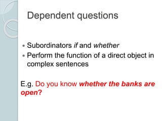 Direct and indirect object clauses | PPTX