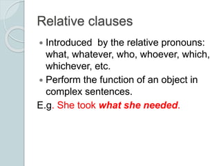 Direct and indirect object clauses | PPTX