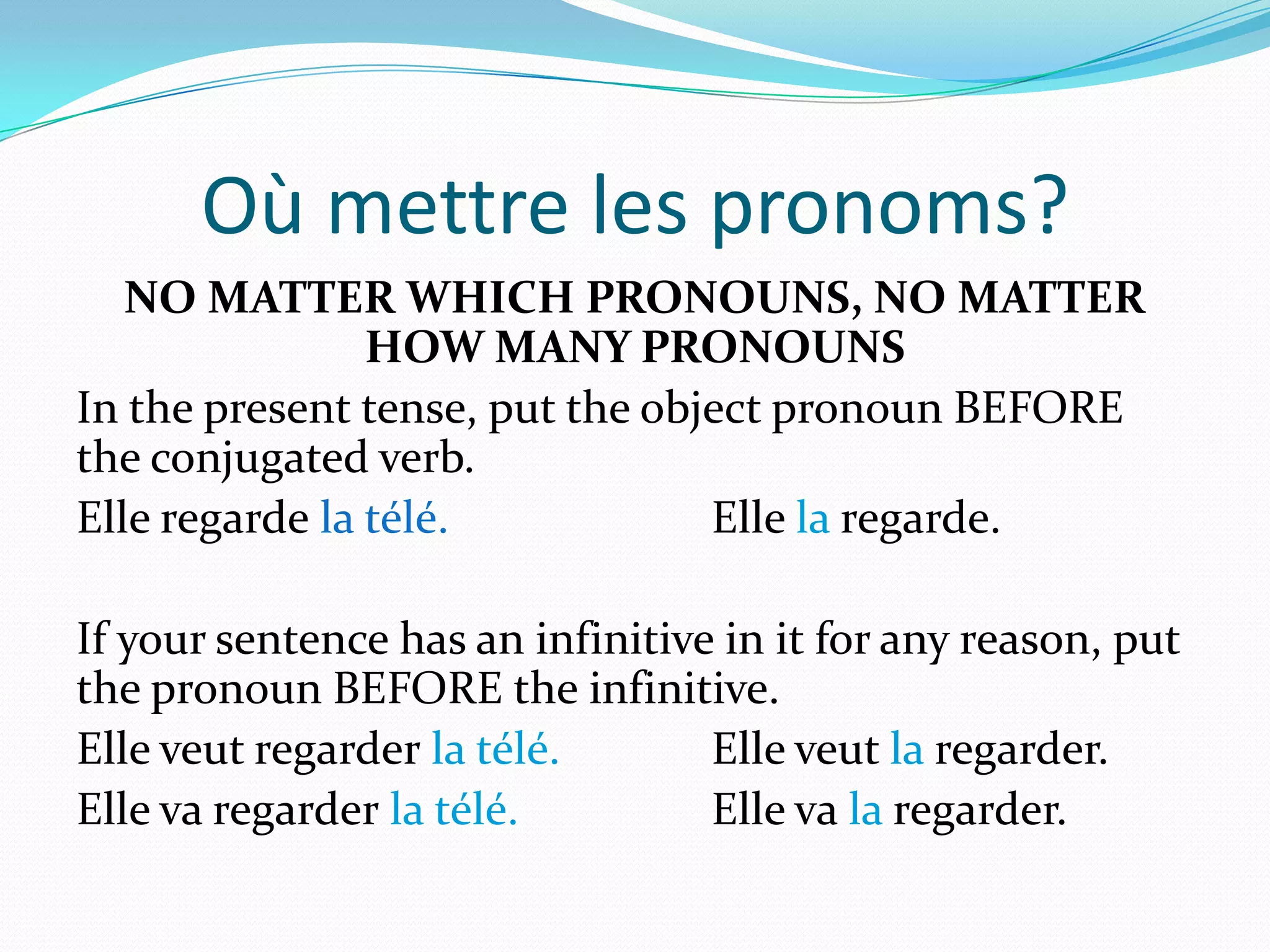 Direct and indirect object pronouns | PPTX | Programming Languages ...