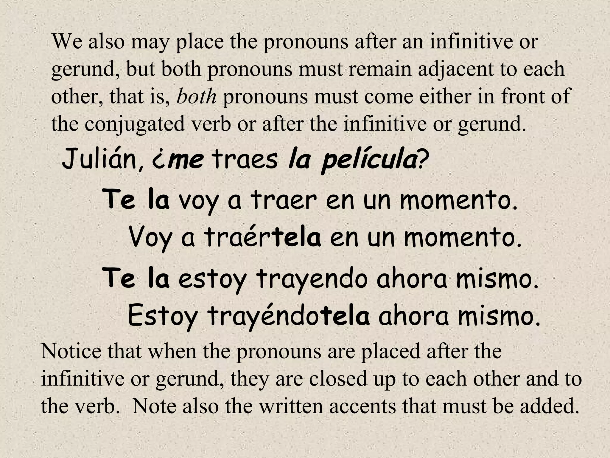 Direct and indirect object pronouns combined | PPT