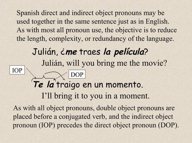 Direct and indirect object pronouns combined | PPT