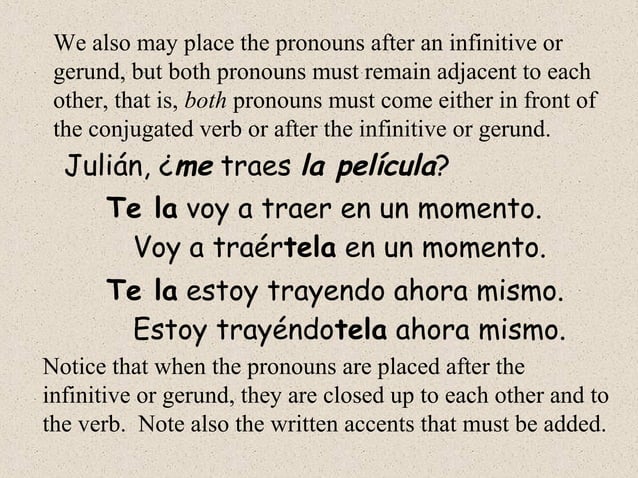 Direct and indirect object pronouns combined | PPT