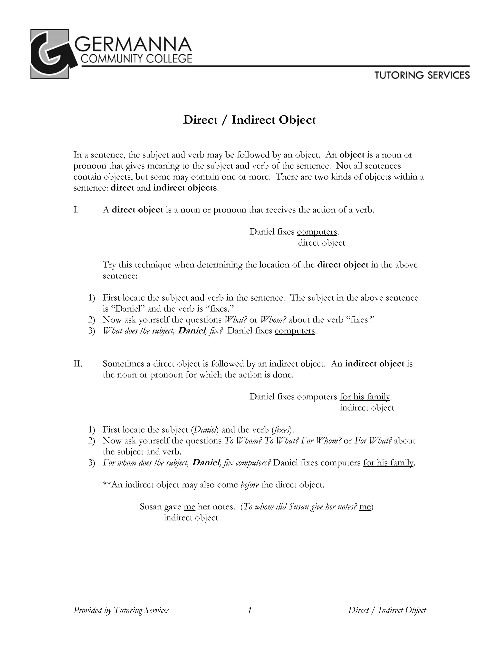 Direct and indirect_objects | PDF | Programming Languages | Computing