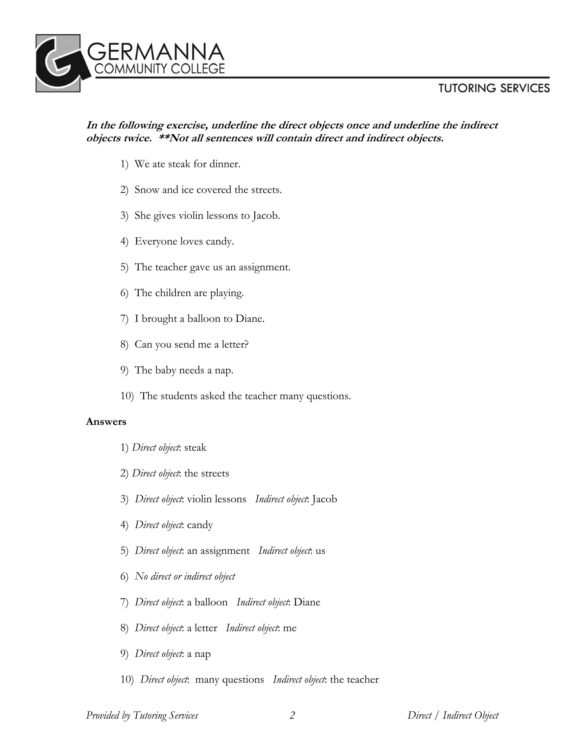 Direct and indirect_objects | PDF | Programming Languages | Computing