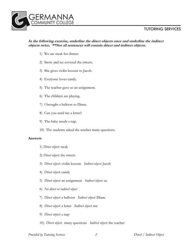 Direct And Indirectobjects Pdf Programming Languages Computing
