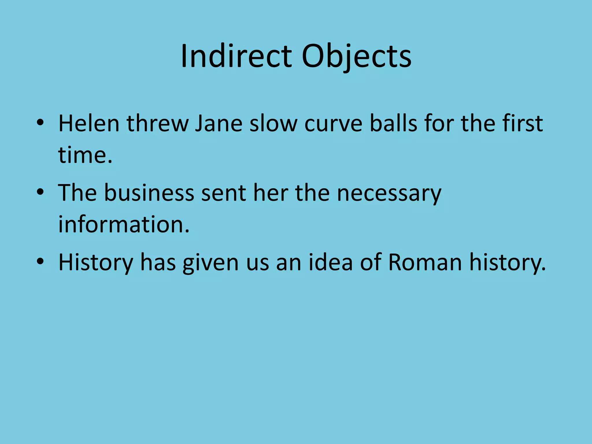Direct and indirect objects | PPT