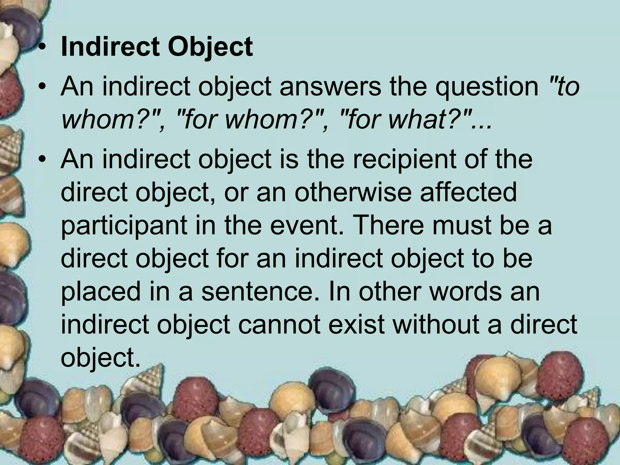 Direct and indirect objects | PPTX