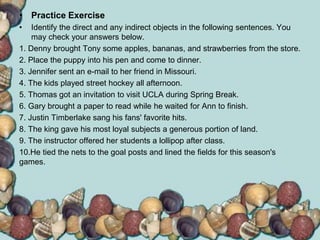 Direct and indirect objects | PPTX