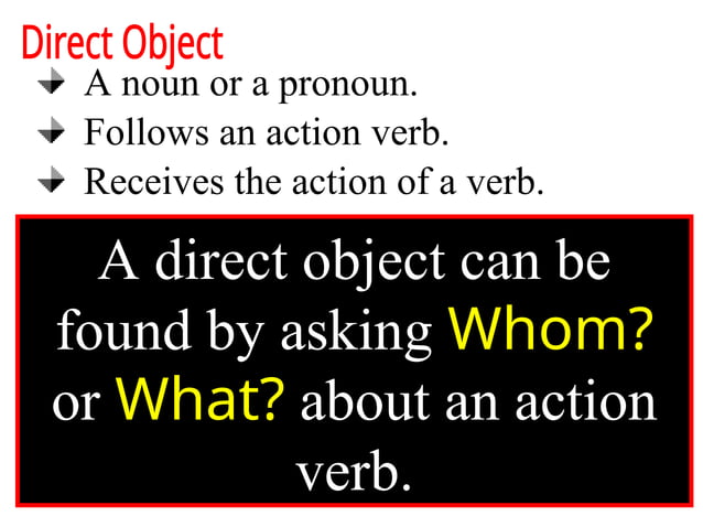 direct and indirect objects for middle grades.ppt