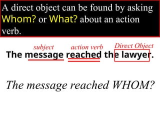 direct and indirect objects for middle grades.ppt