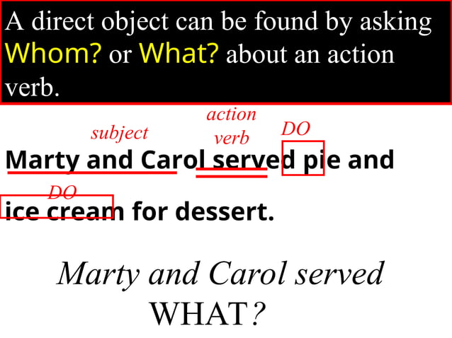 direct and indirect objects for middle grades.ppt