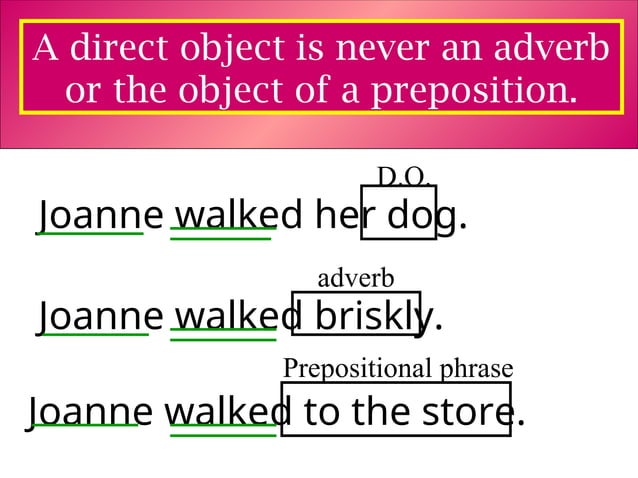 direct and indirect objects for middle grades.ppt