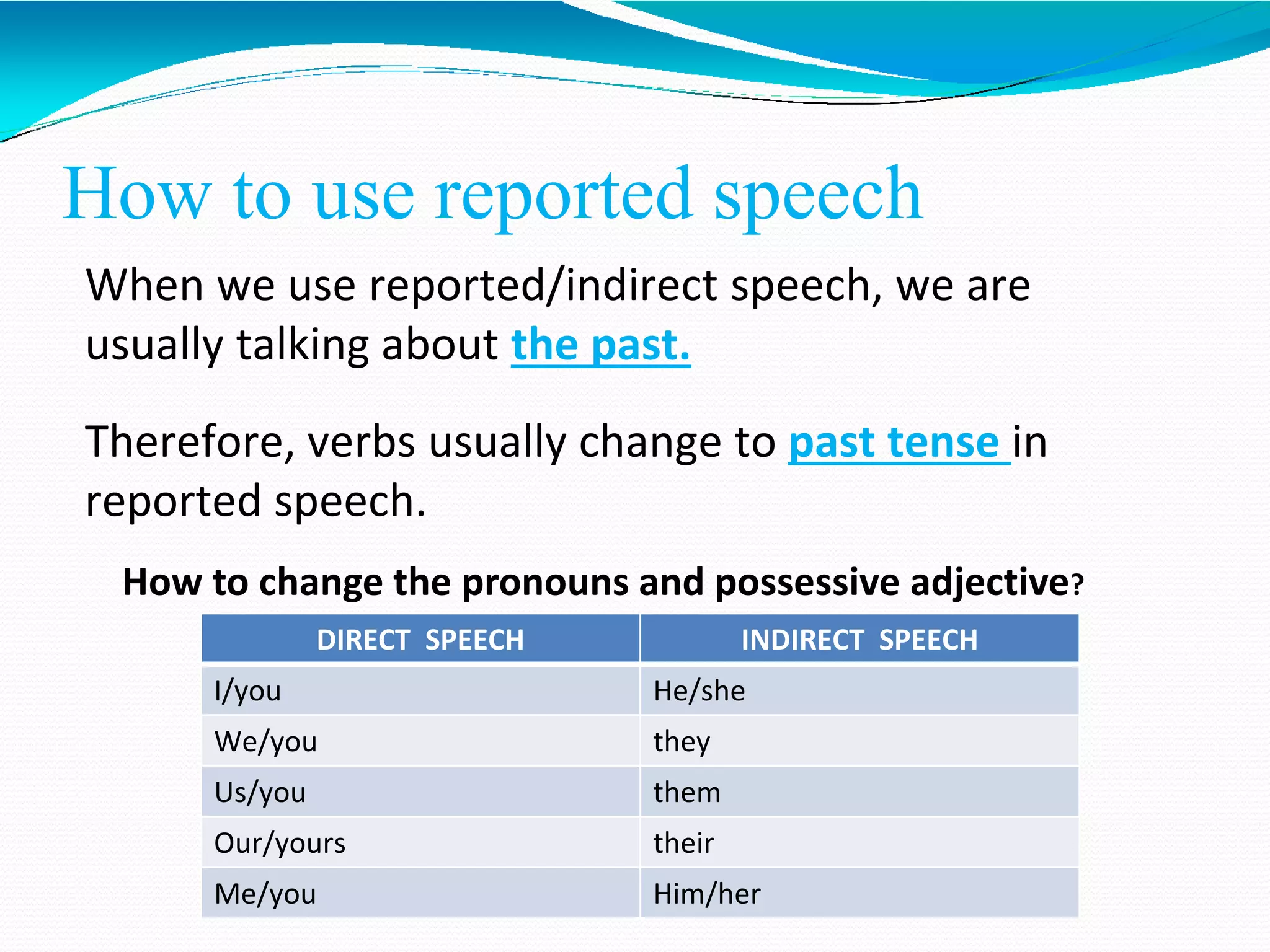 Direct and indirect presentation | PPT