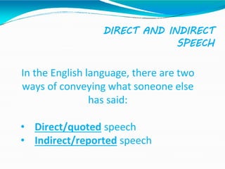 Direct and indirect presentation | PPT