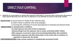 Direct and Indirect pulp capping | PPTX