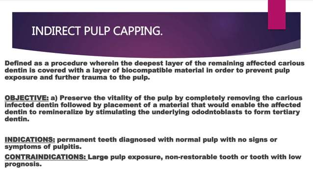 Direct and Indirect pulp capping | PPTX