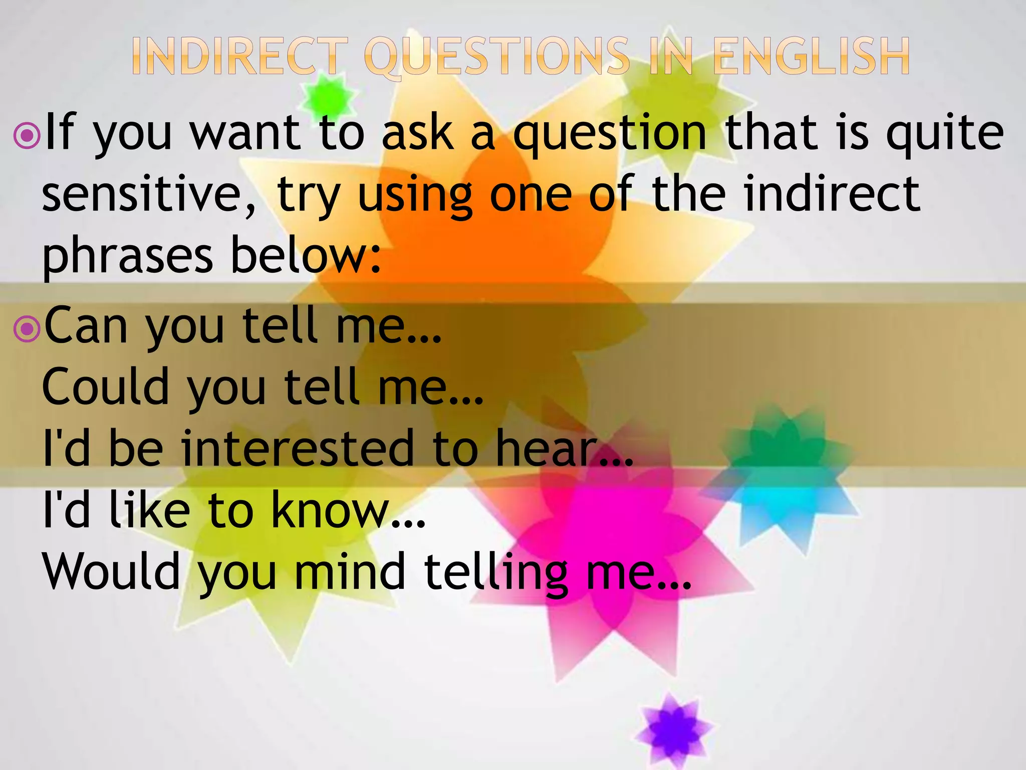 Direct and indirect question | PPTX