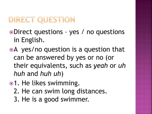 Direct and indirect question | PPTX