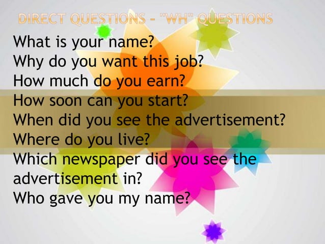 Direct and indirect question | PPTX