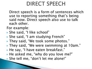 Direct and indirect speech | PPTX