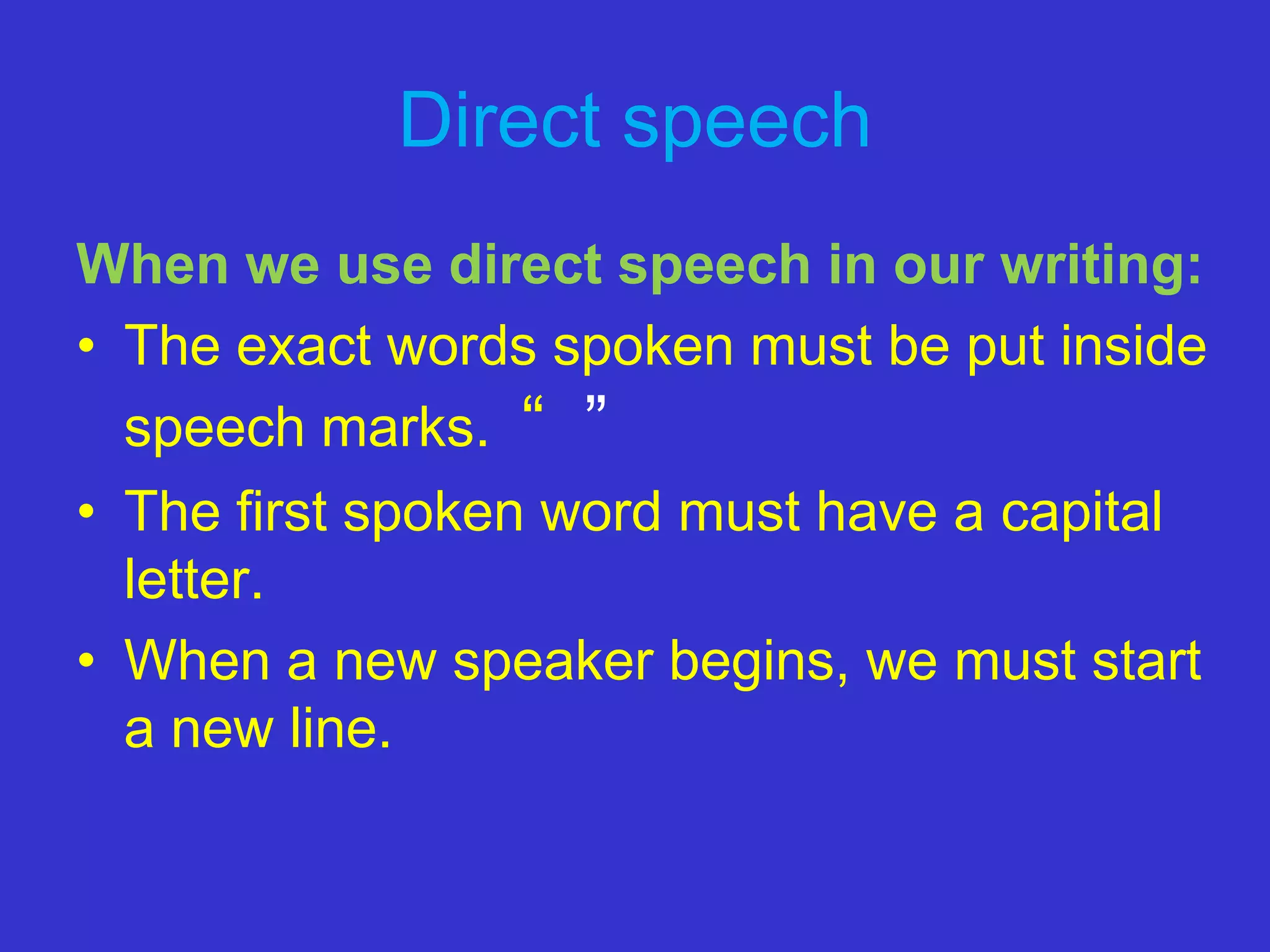 Direct and indirect speech | PPTX