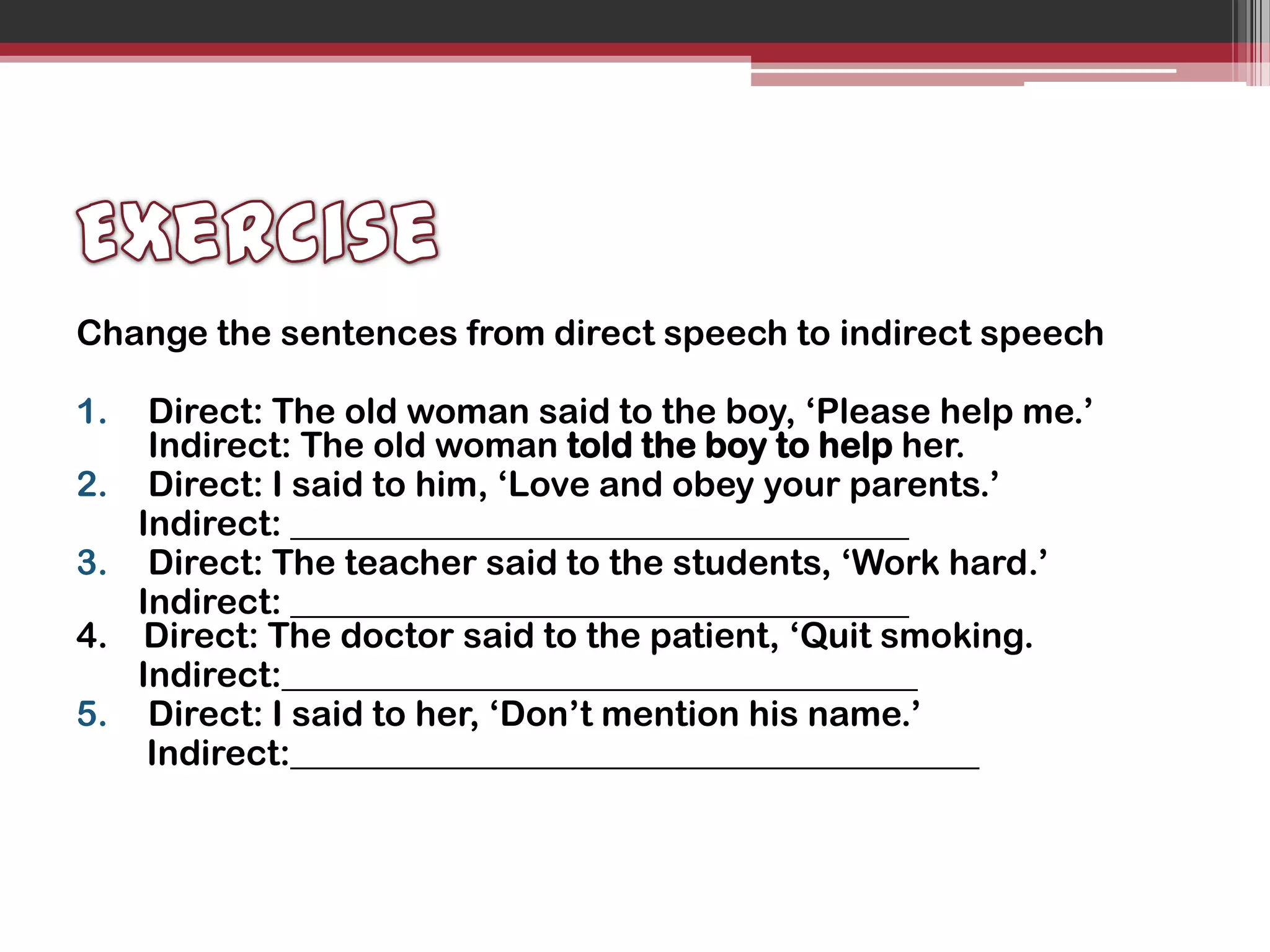 Direct and indirect speech | PPTX