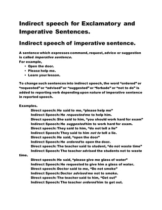 Direct and indirect speech | DOCX