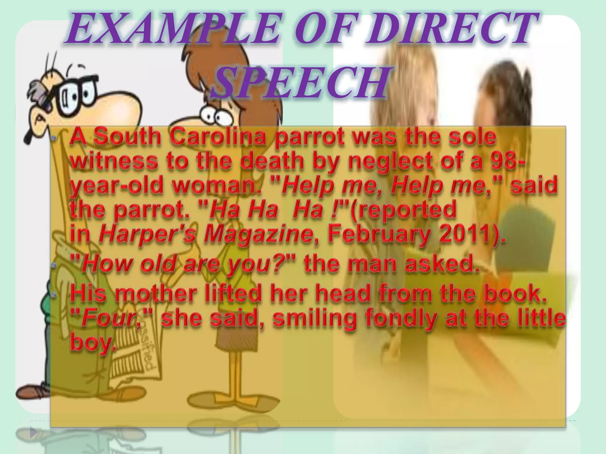 Direct and indirect speech | PPT