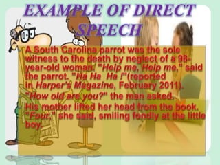 Direct and indirect speech | PPTX