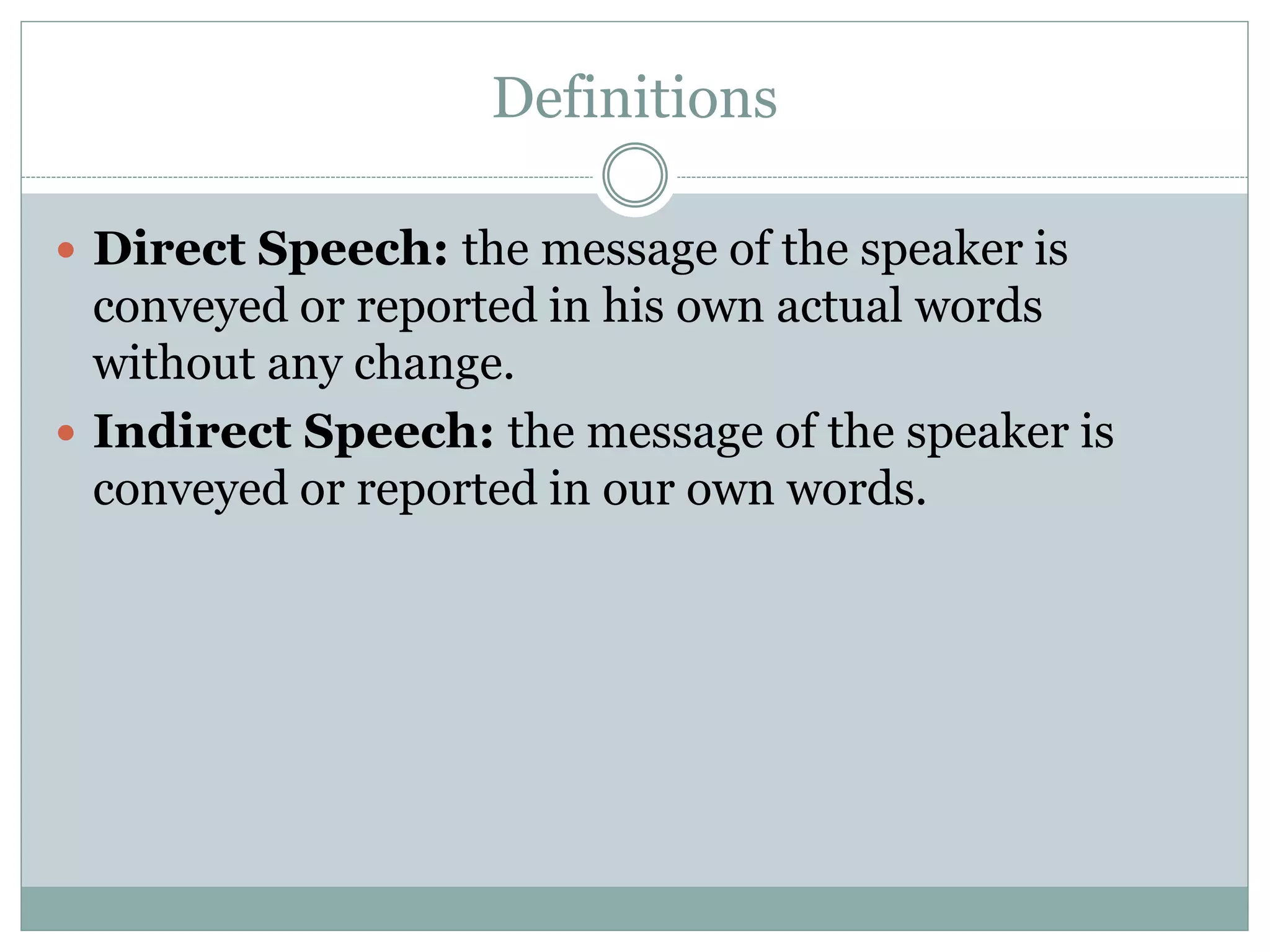 Direct and indirect speech | PPTX