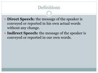 Direct and indirect speech | PPTX