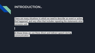Direct and indirect speech | PPT