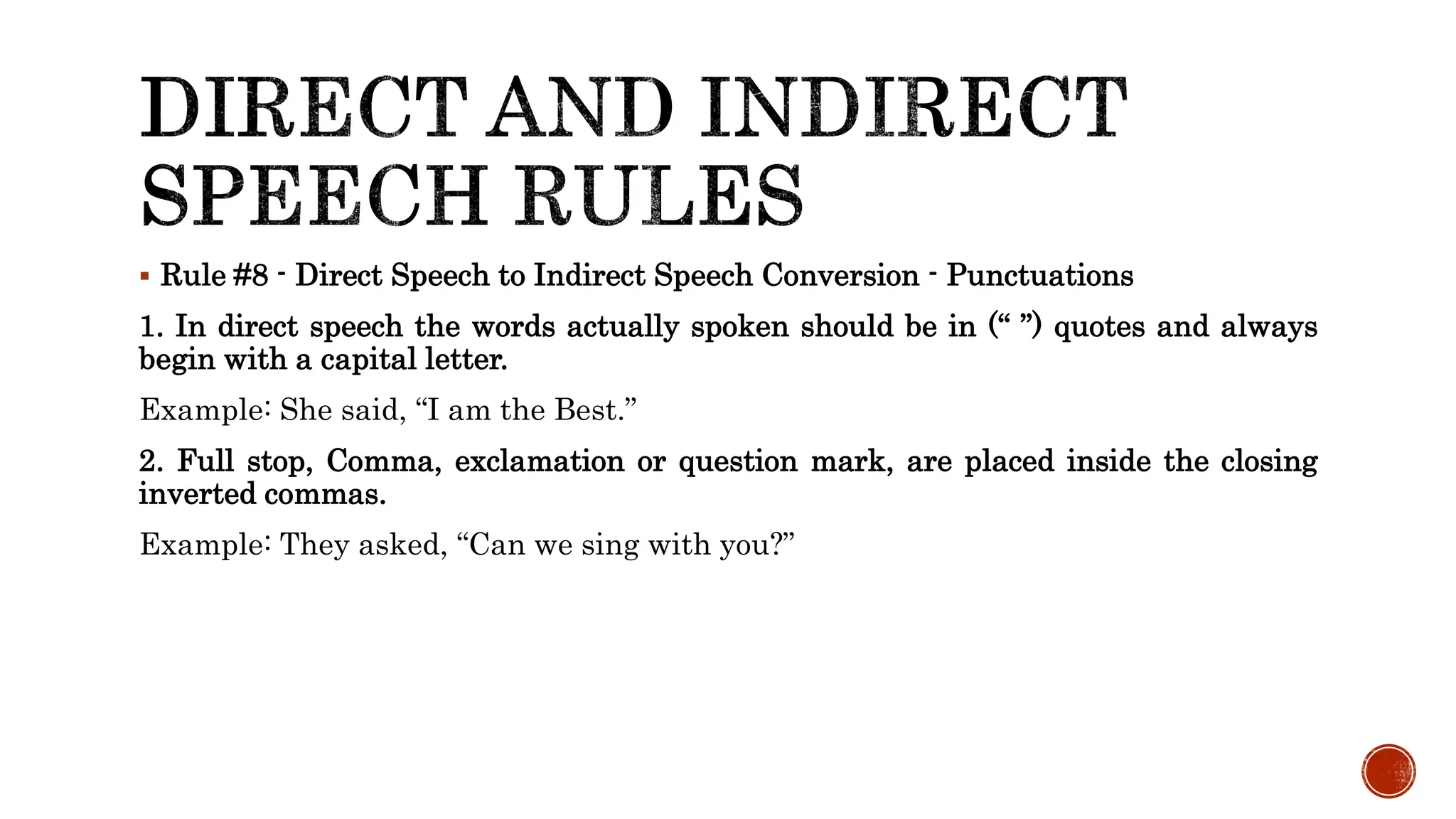 DIRECT AND INDIRECT SPEECH PRESENTATIONS | PPTX