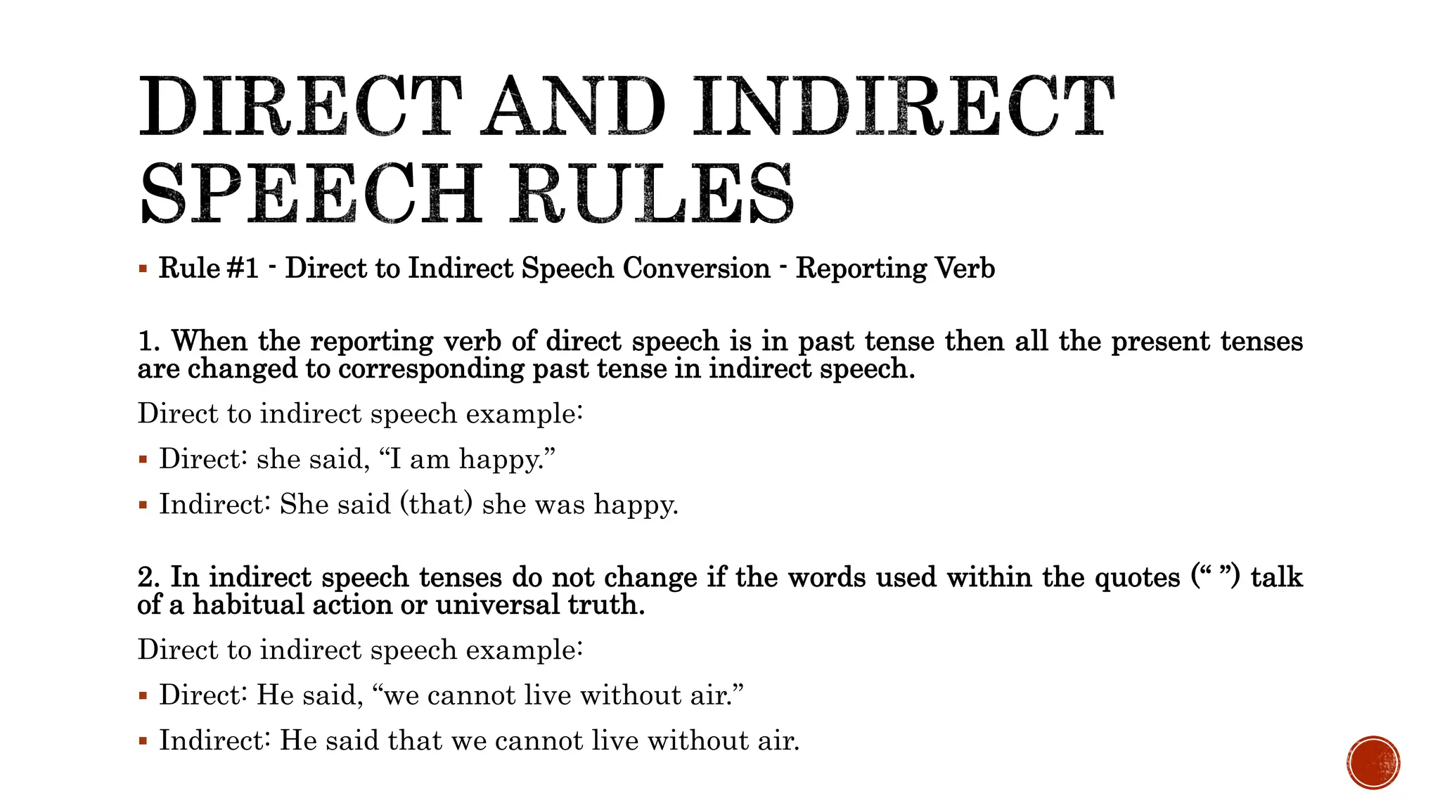 DIRECT AND INDIRECT SPEECH PRESENTATIONS | PPTX