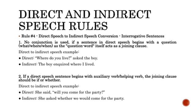 DIRECT AND INDIRECT SPEECH PRESENTATIONS | PPTX | Programming Languages ...