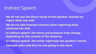 DIRECT AND INDIRECT SPEECH.ppt for use x | PPTX