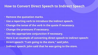DIRECT AND INDIRECT SPEECH.ppt for use x | PPTX